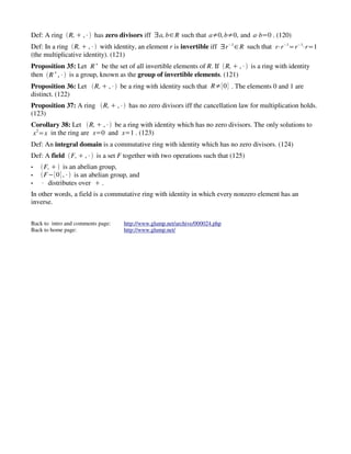 Abstract Algebra Cheat Sheet | PDF