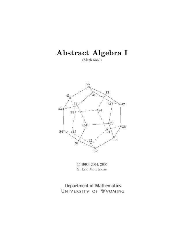 Abstract Algebra I Abstract Algebra I