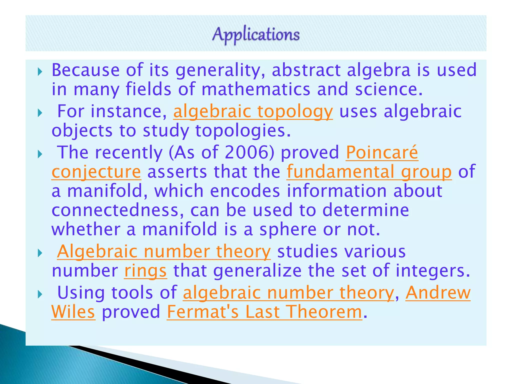 Abstract algebra & its applications | PPTX