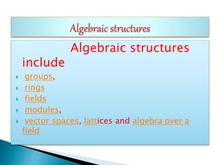Abstract algebra & its applications | PPTX