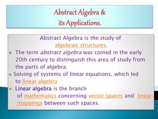 Abstract algebra & its applications | PPT | Free Download