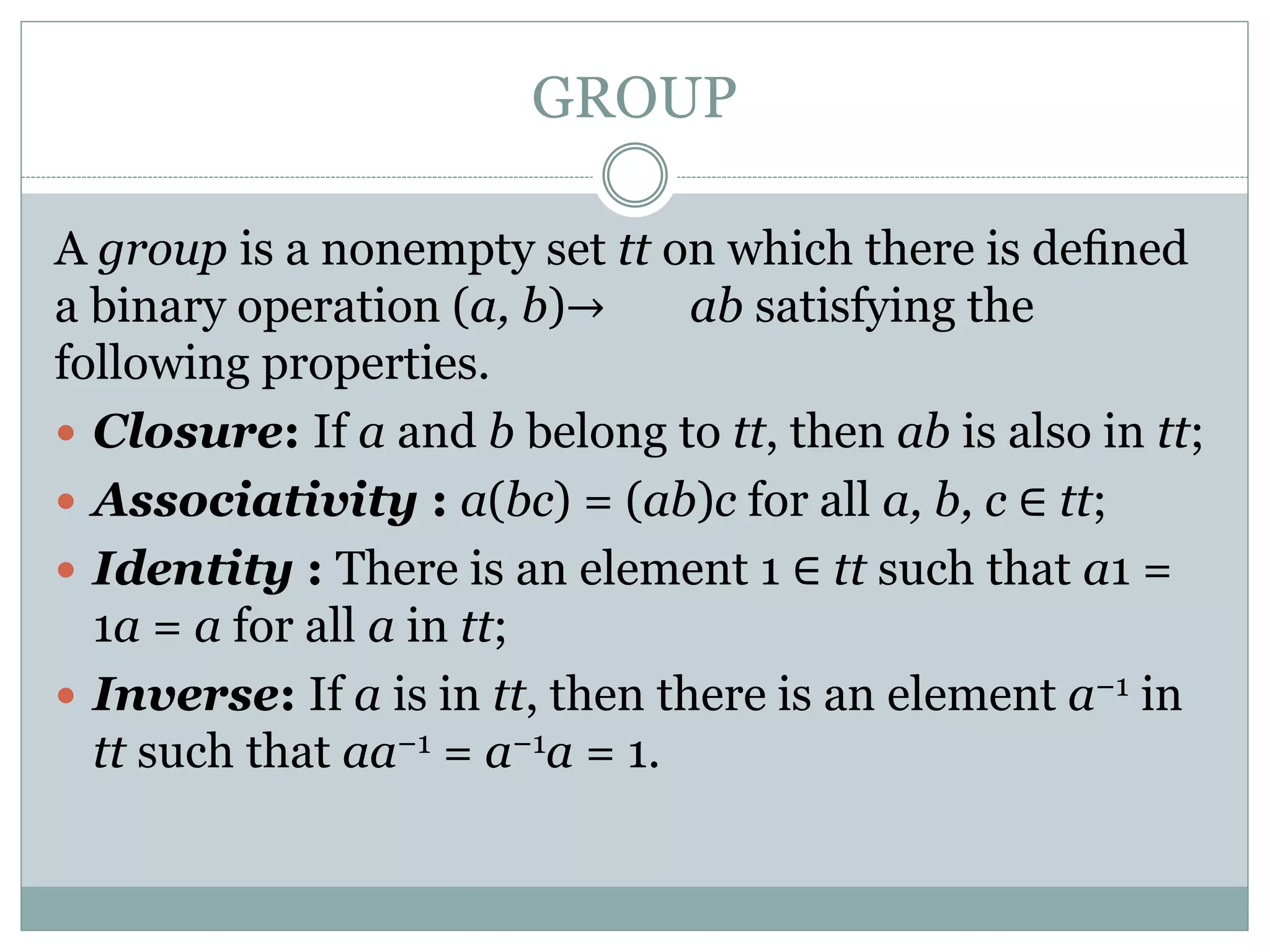 Abstract algebra ppt | PPTX