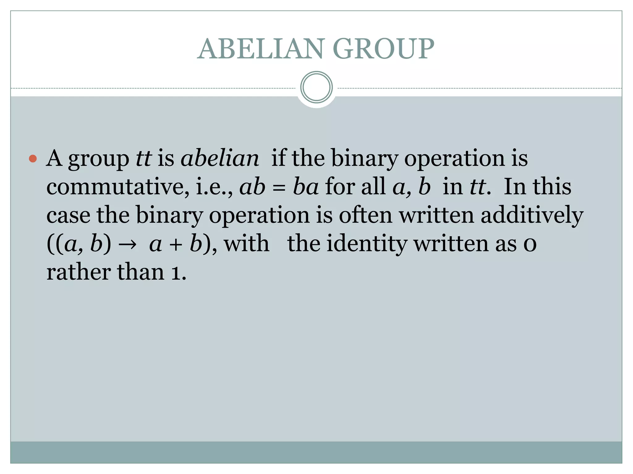 Abstract algebra ppt | PPTX