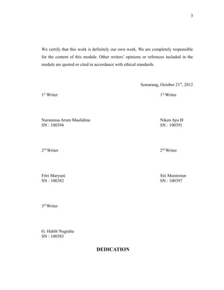 Abstract and acknowledgement of modul | RTF