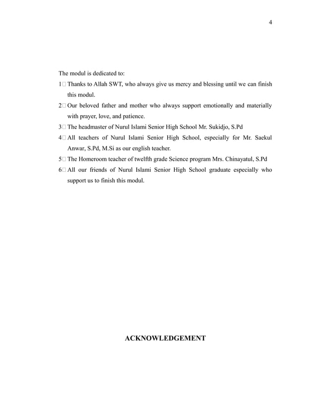 Abstract and acknowledgement of modul | RTF