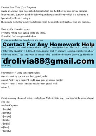 Abstract Base Class (C++ Program)Create an abstract base class cal.pdf | Technology & Computing