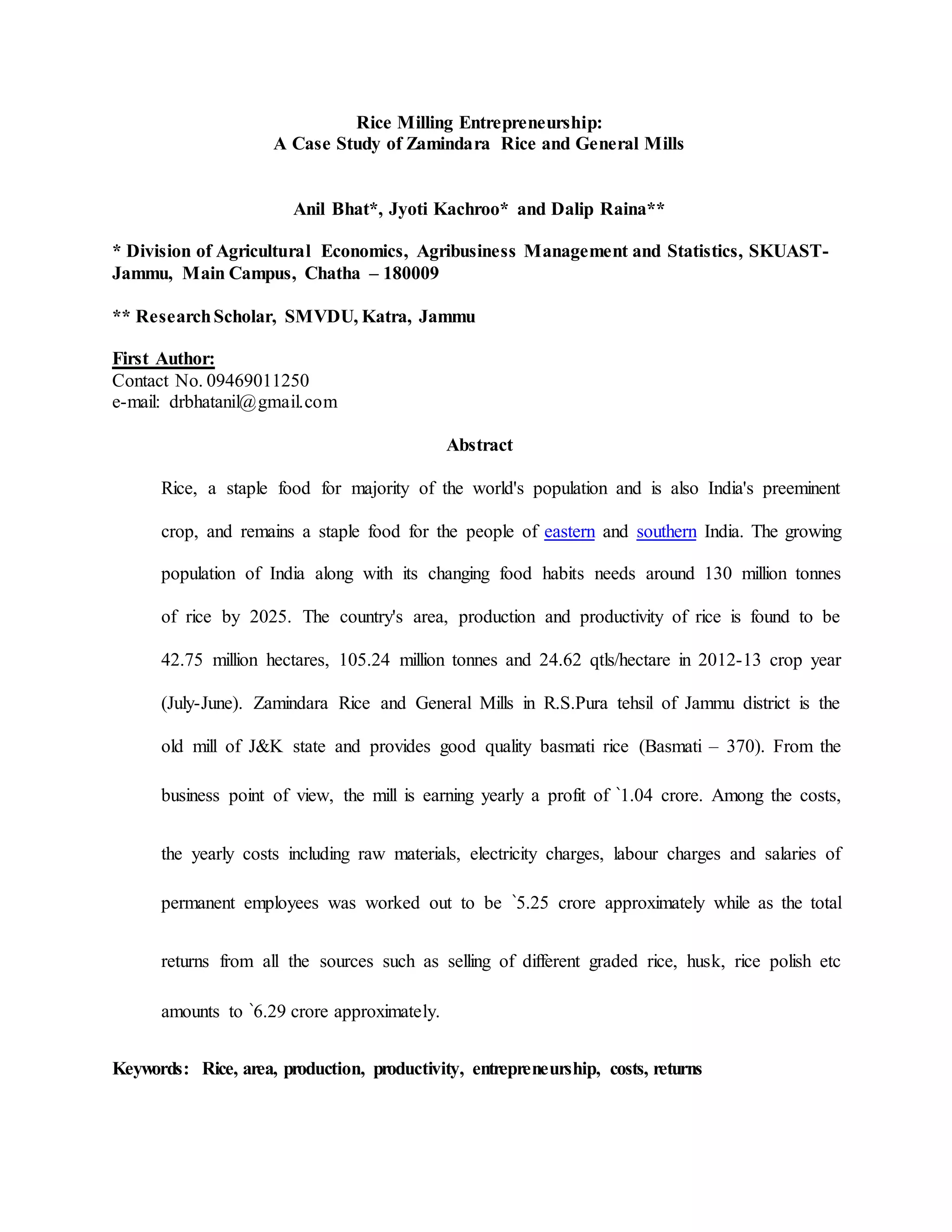 Abstract case study | DOCX | Agriculture | Industries