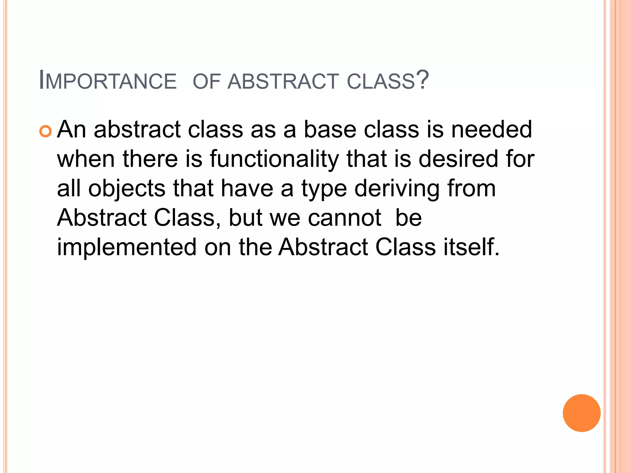 Abstract class in c++ | PPTX