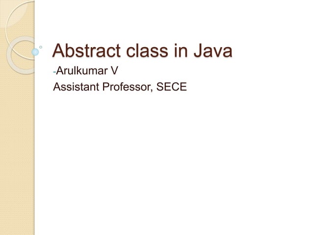 Abstract class | PPT
