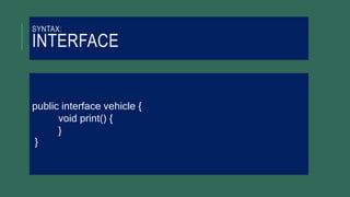 Abstract class and interface | PPT