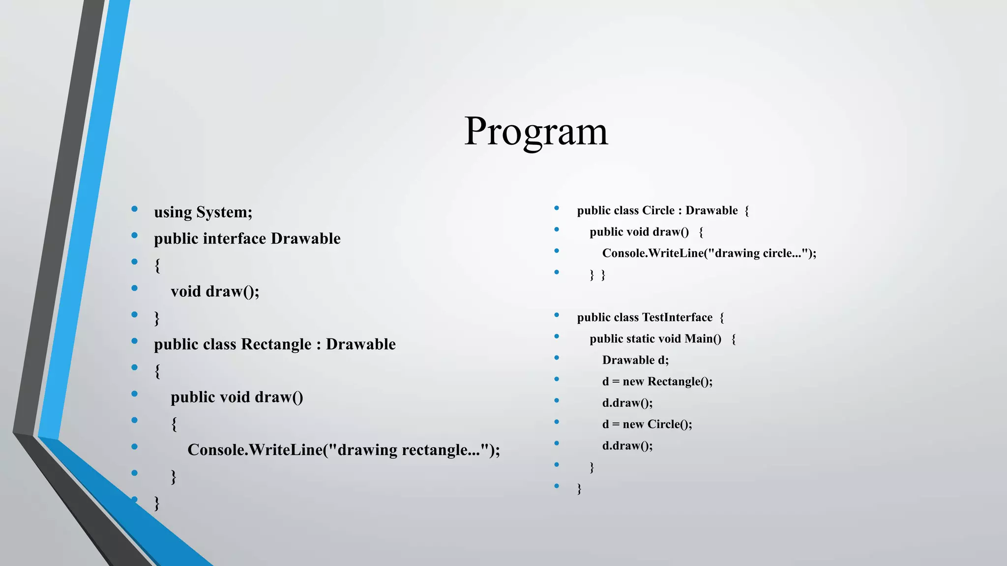 Abstract classes & interfaces | PPTX