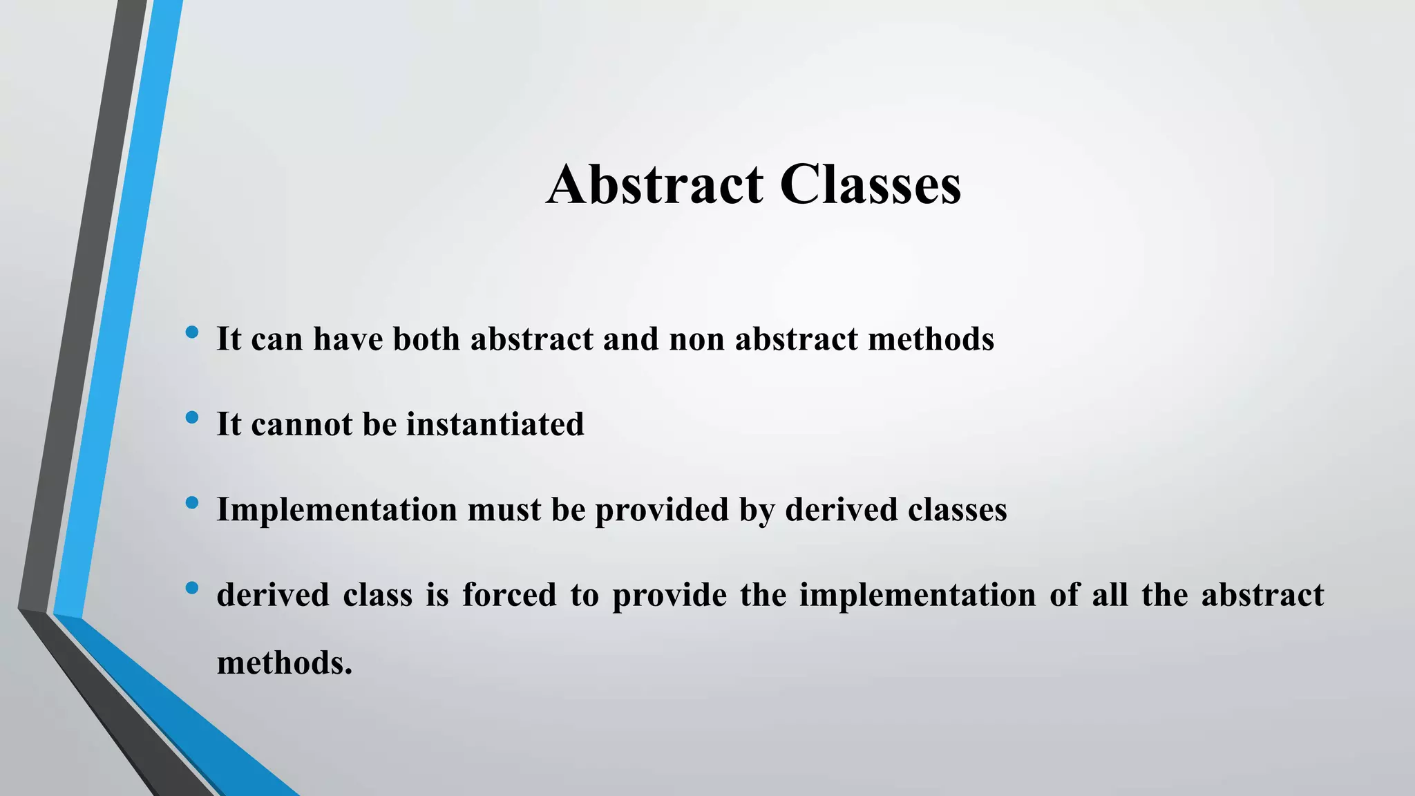 Abstract classes & interfaces | PPTX