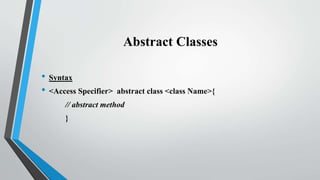 Abstract classes & interfaces | PPTX