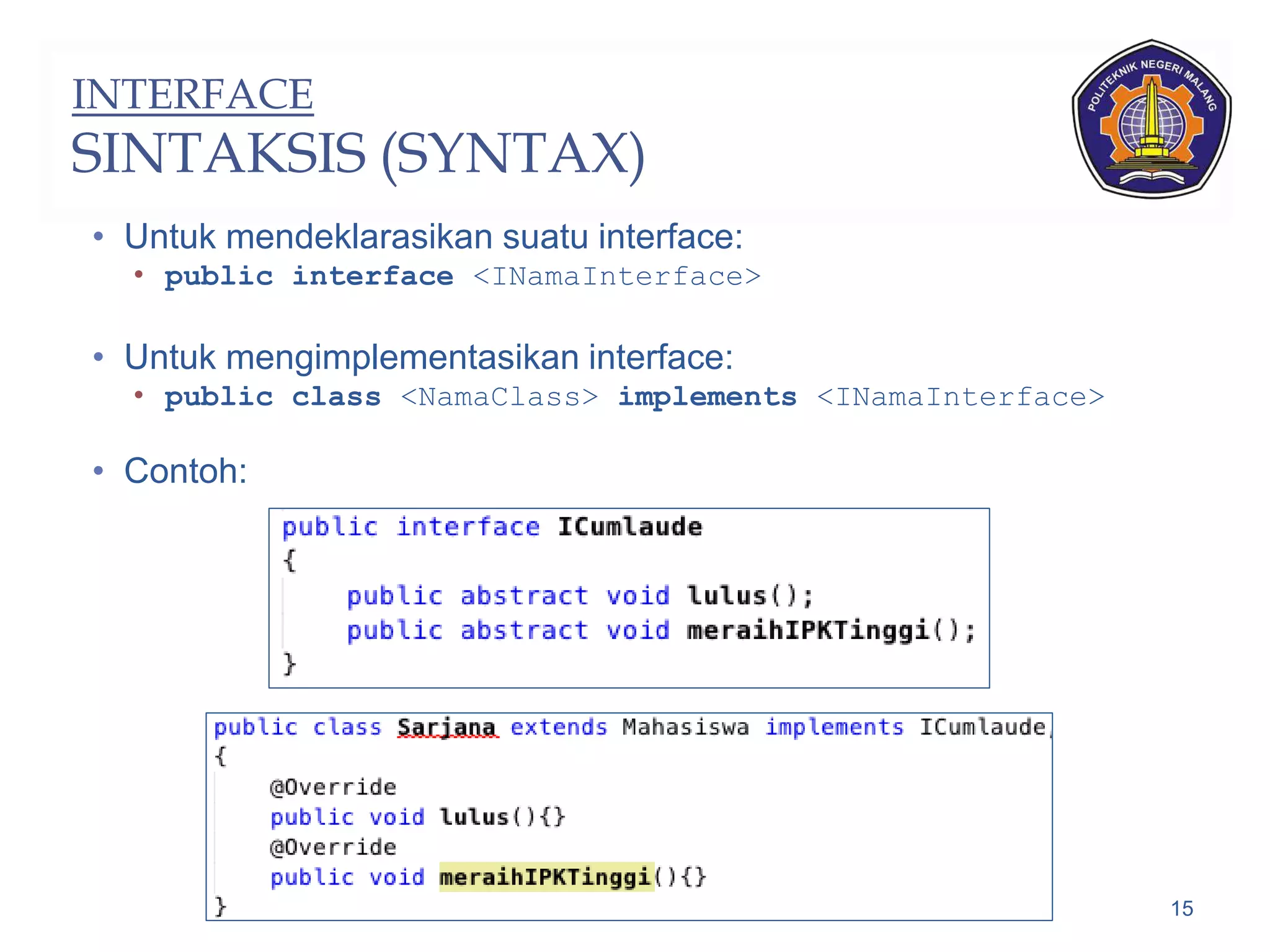 Abstract Class & Interface | PPTX