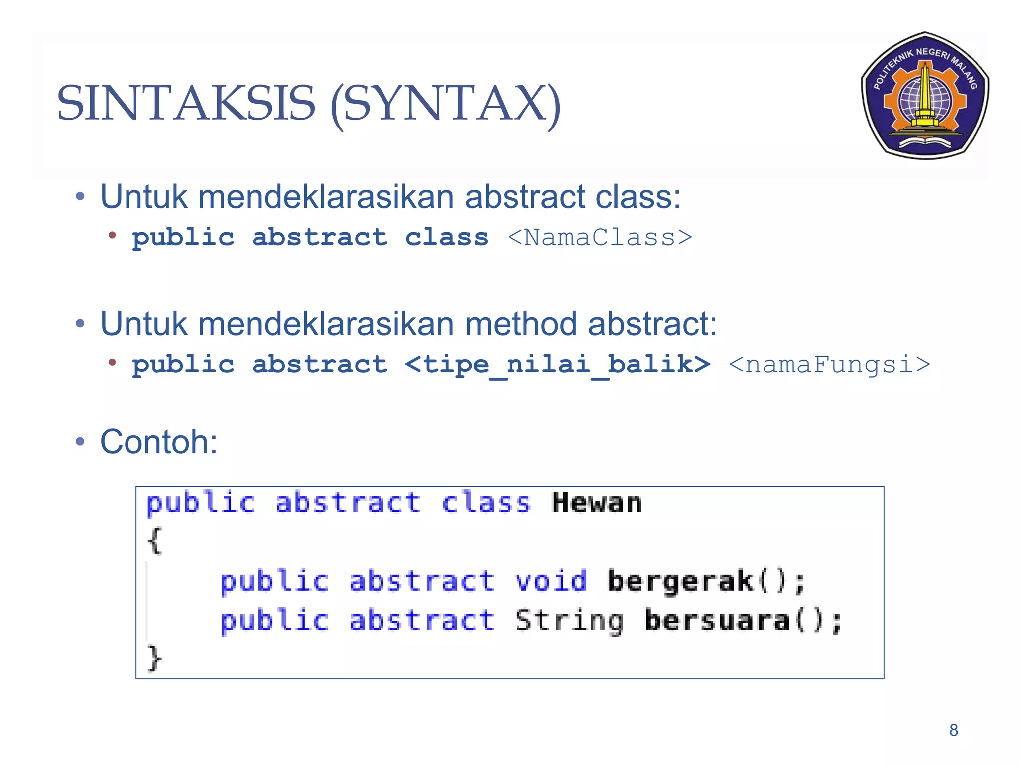 Abstract Class & Interface | PPTX
