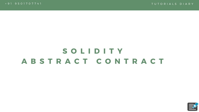 Abstract contract In Solidity | PPT