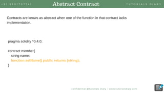 Abstract contract In Solidity | PPT