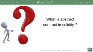 Abstract contract In Solidity | PPT