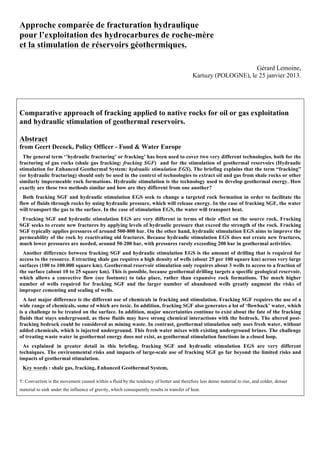 Differences shale gas fracking enhanced geothermal stimulation | PDF