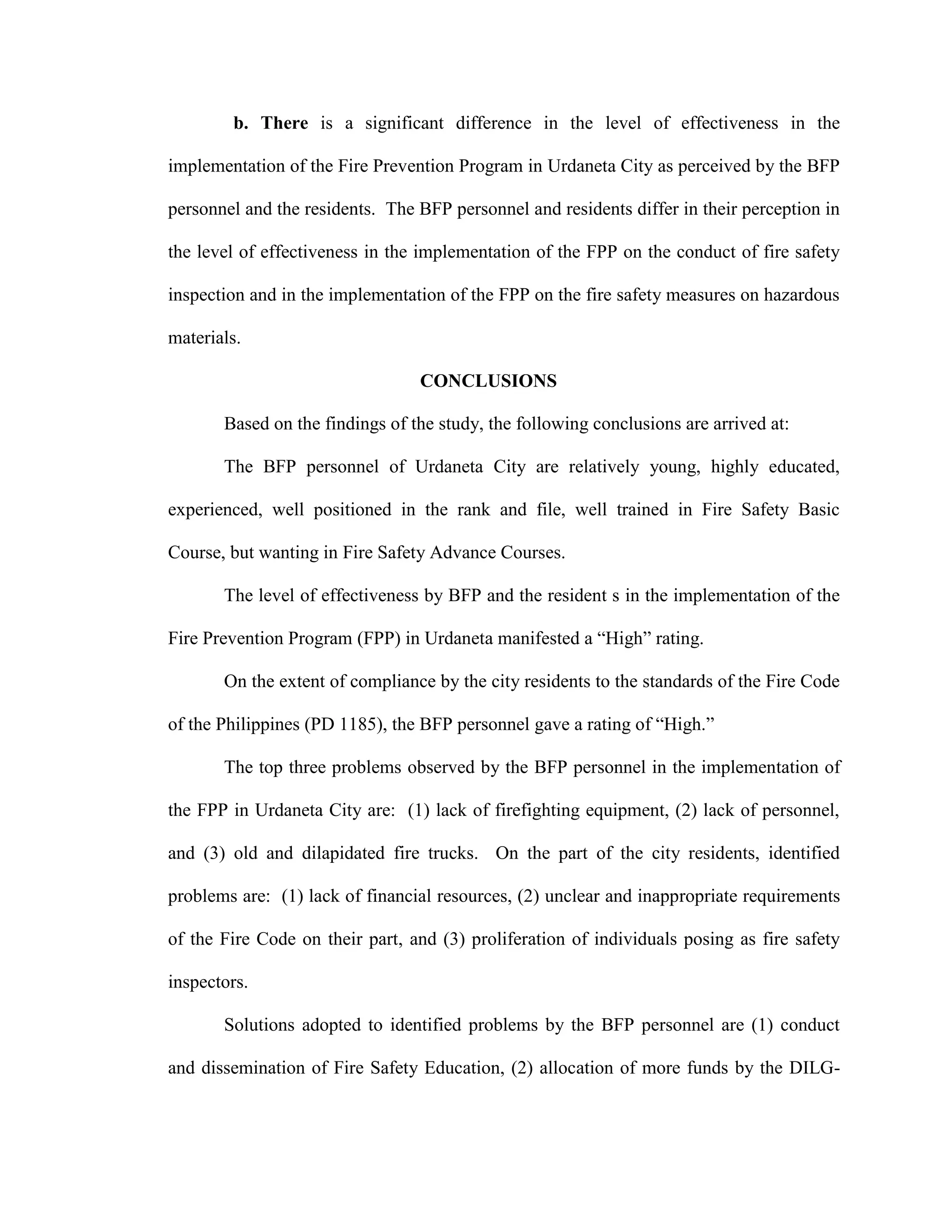 Fire Prevention Program (FPP) of the Bureau of Fire Protection (BFP) in ...