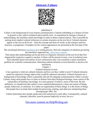 Abstract Essay Example | PDF