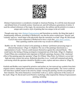 Abstract Essay Example | PDF