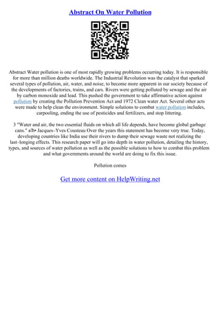 Abstract Essay Example | PDF