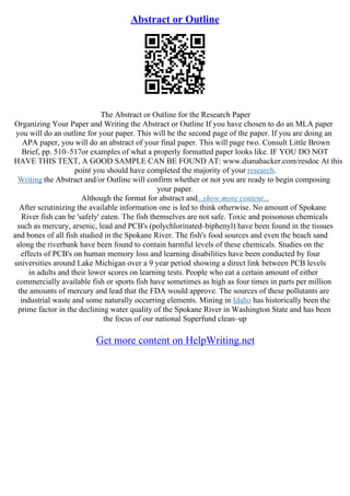 Abstract Essay Example | PDF