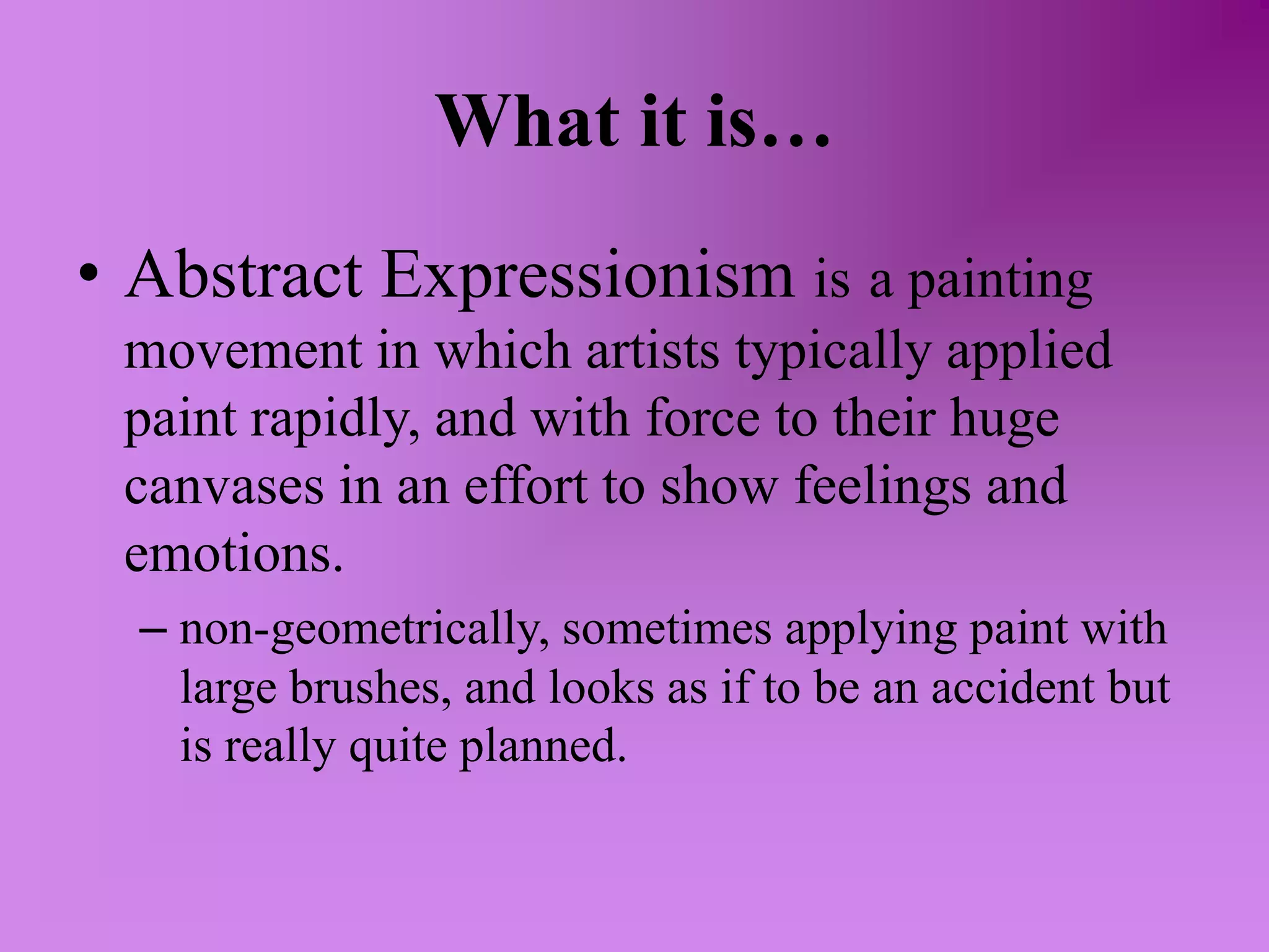 Abstract expressionism | PPTX