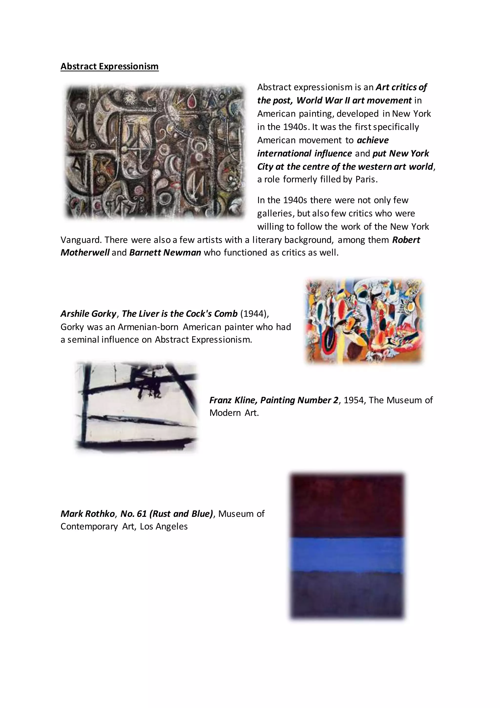 Abstract expressionism | DOCX