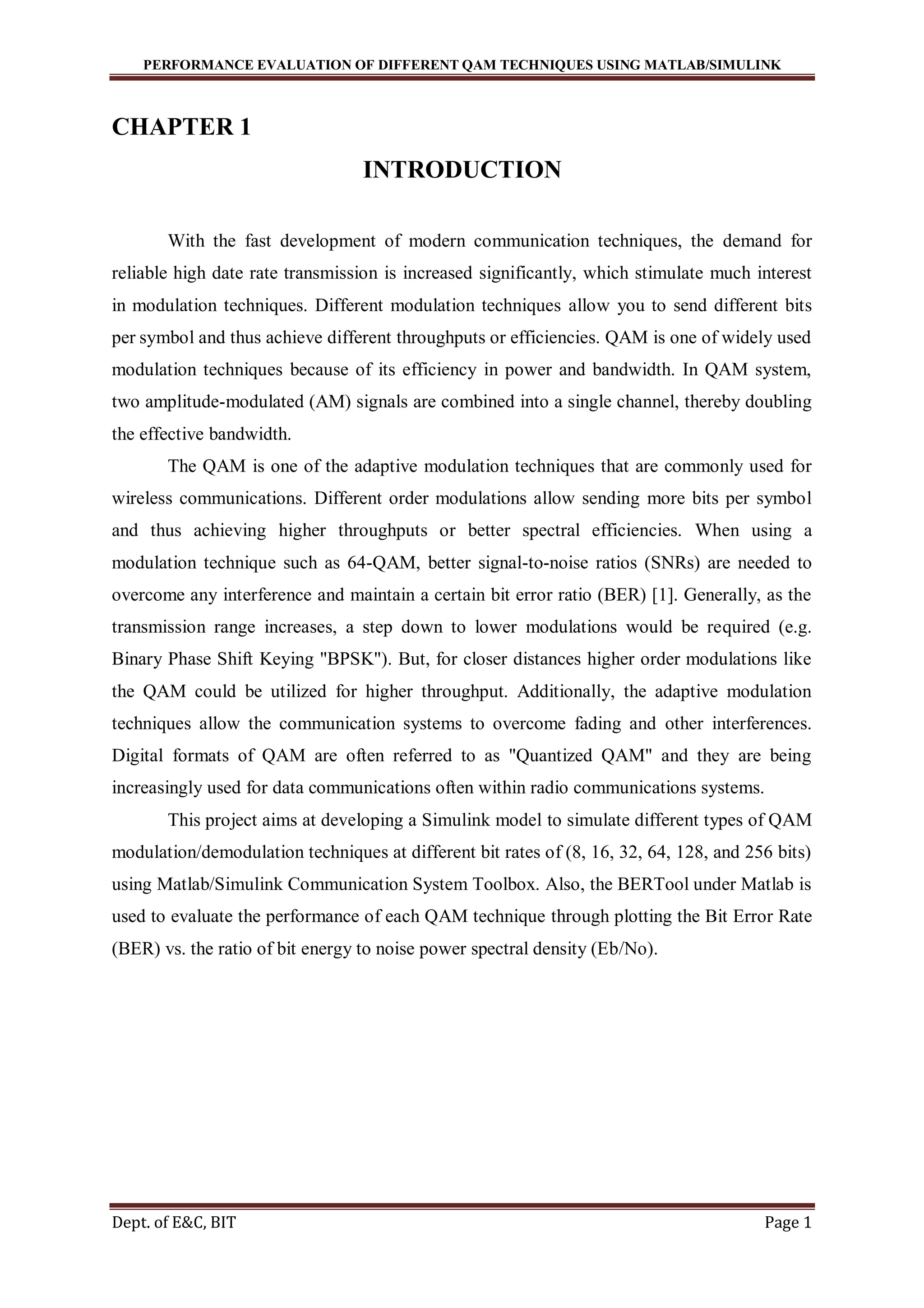 Performance Evaluation of Different QAM Techniques Using Matlab ...