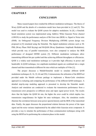 Performance Evaluation of Different QAM Techniques Using Matlab/Simulink full report | PDF