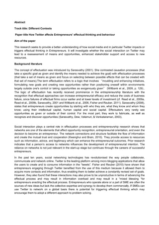 Abstract for International Conference on Small Business | PDF