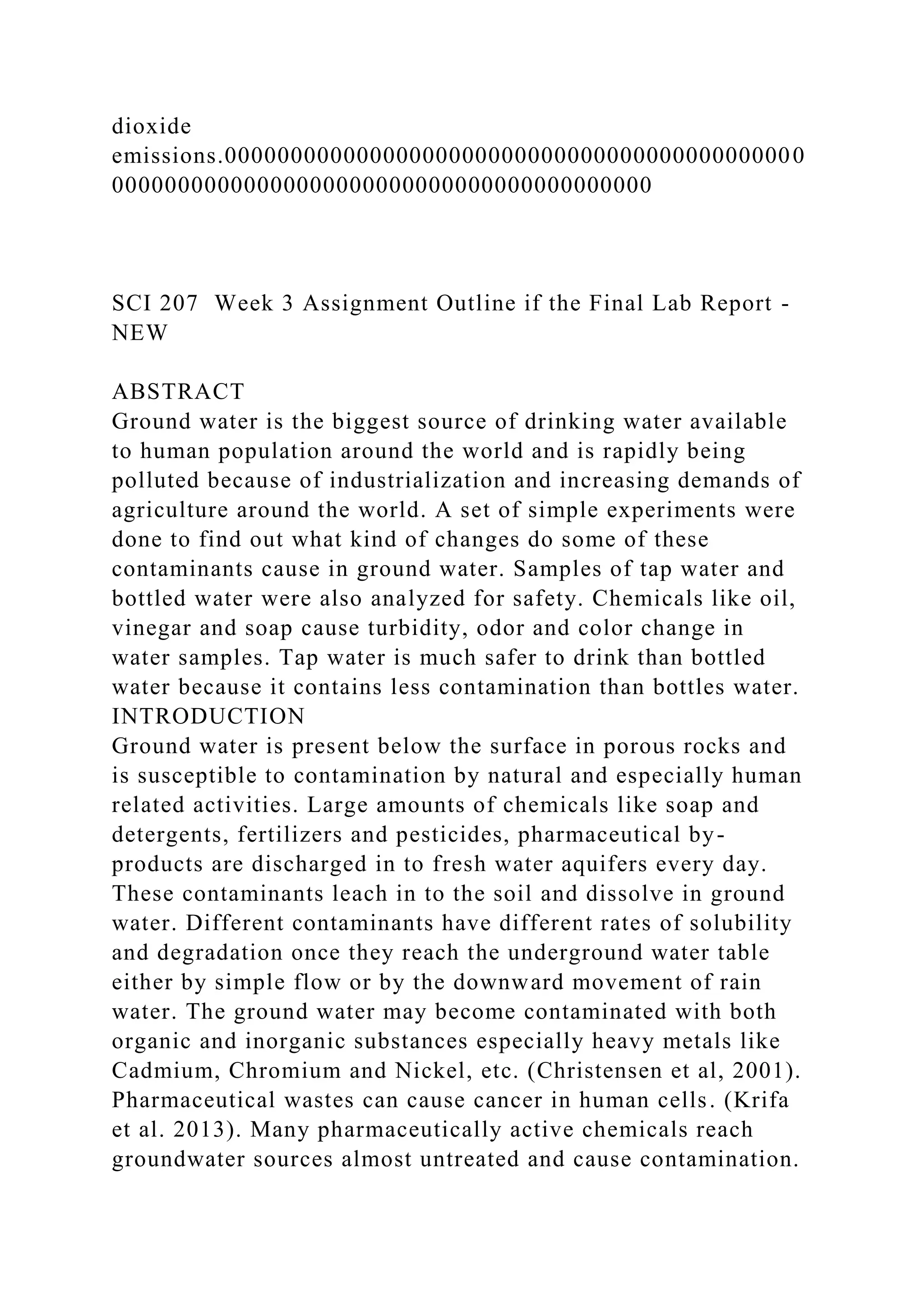 AbstractGround water is the biggest source of drinking water ava.docx | Indoor Environmental ...