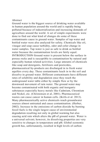 AbstractGround water is the biggest source of drinking water ava.docx ...