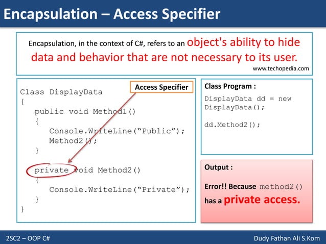 Object Oriented Programming Abstraction And Encapsulation Ppt 4717