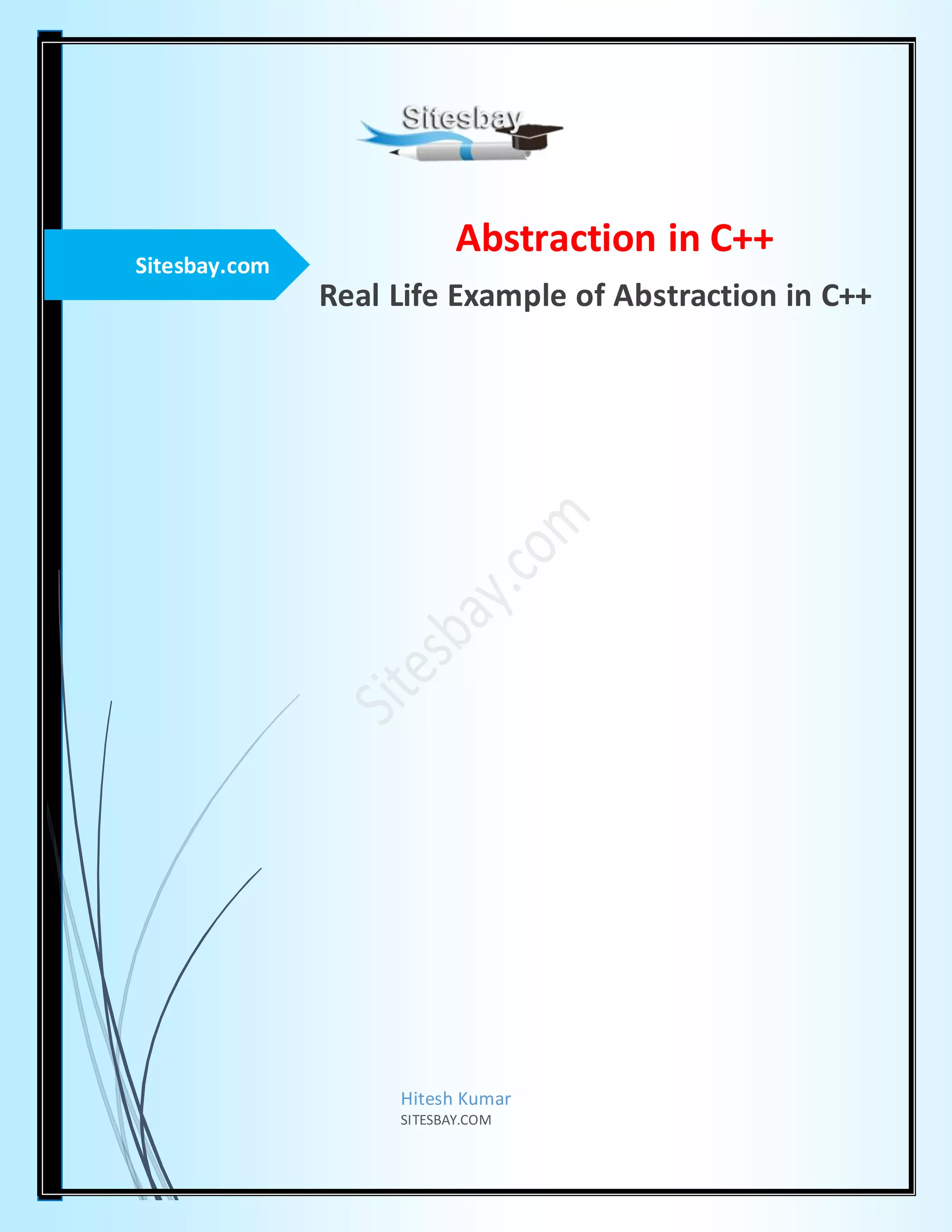 Abstraction in c++ and Real Life Example of Abstraction in C++ | PDF