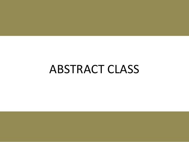 Abstract Class