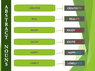 Abstract nouns | PPT