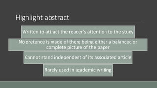 Abstract of a Research | PPTX