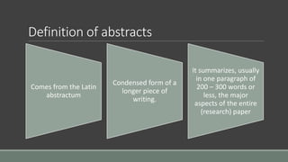Abstract of a Research | PPTX