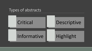 Abstract of a Research | PPTX