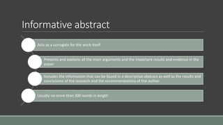 Abstract of a Research | PPTX