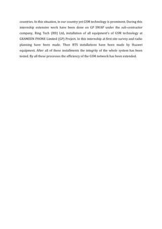 Abstract of bts installation & commisioning | PDF