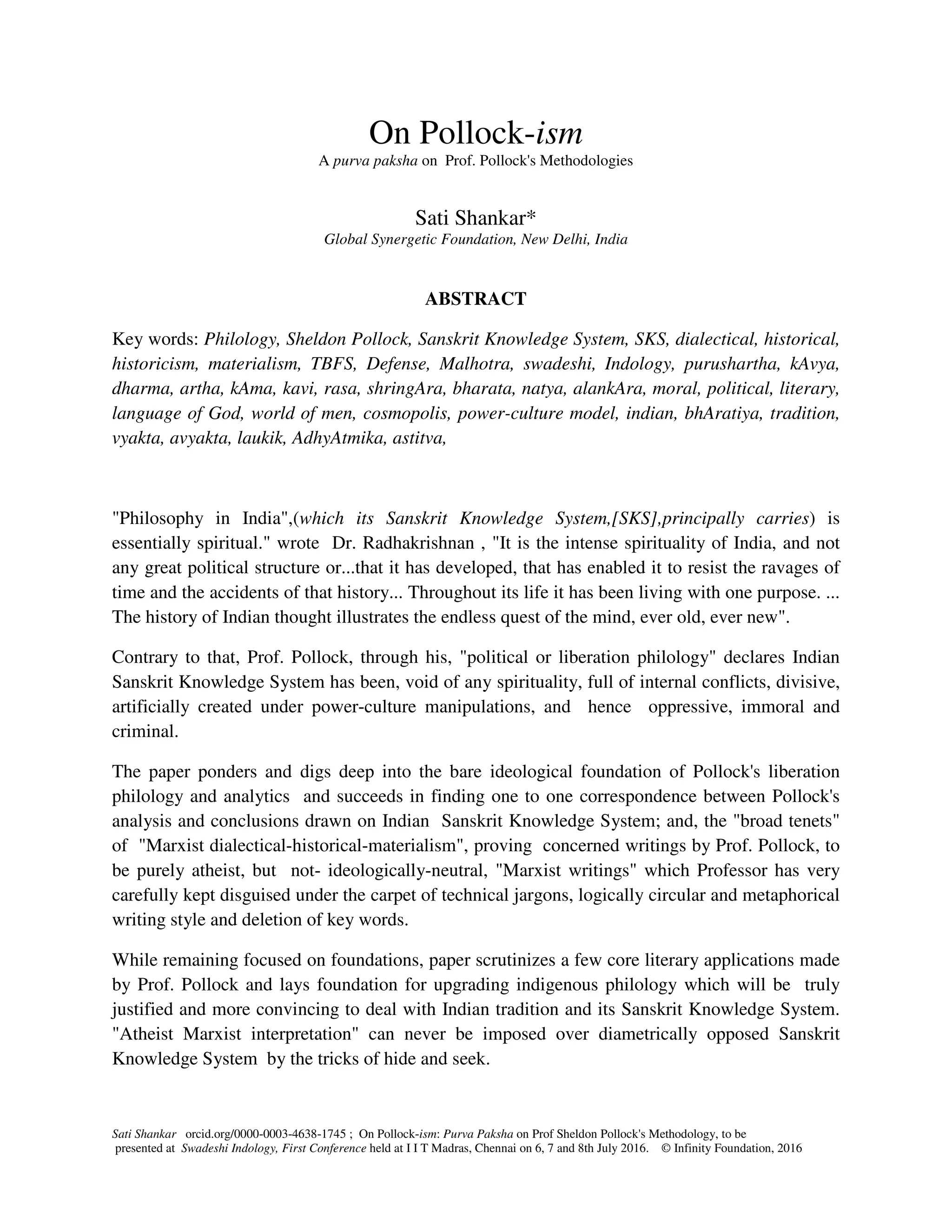 On Pollock-ism | PDF