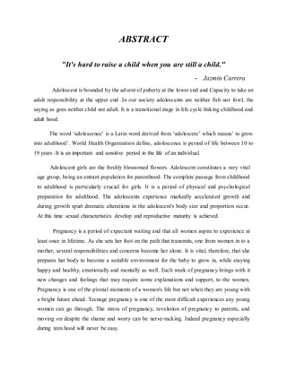 Abstract on teenage pregnancy | DOCX