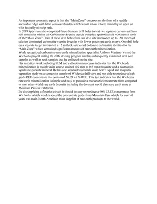 Abstract: The Wicheeda Rare Earth Carbonatite Deposit of Spectrum ...