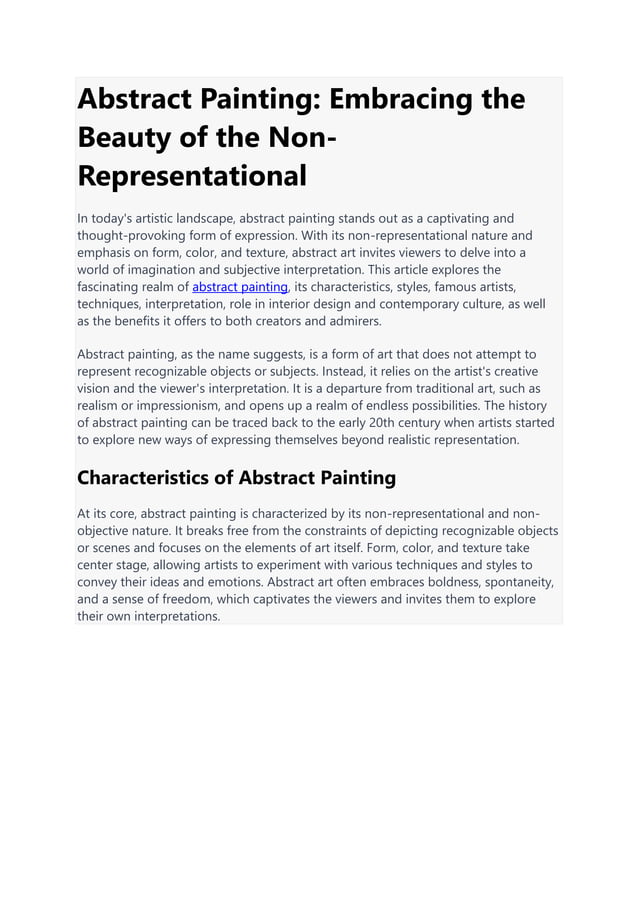 Guidelines for Abstract Paintings | PDF