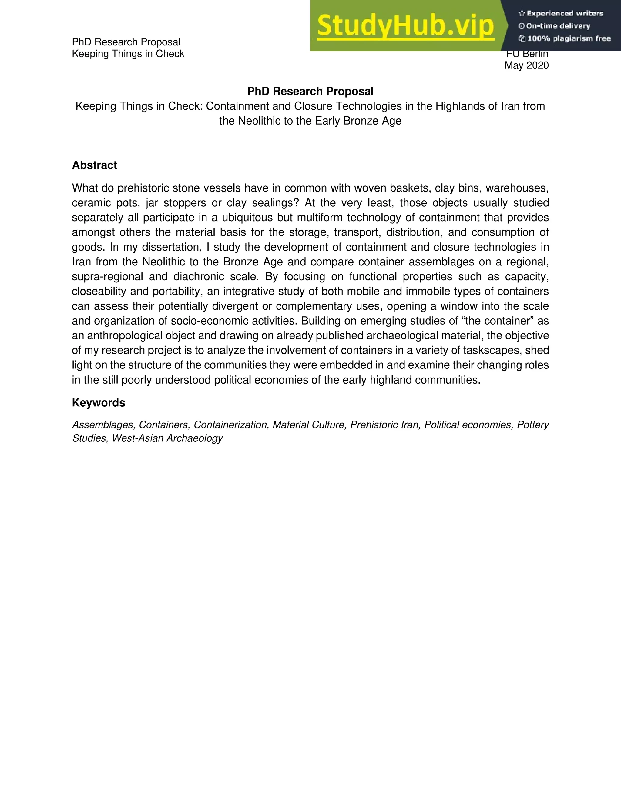 Abstract PhD Research Proposal | PDF