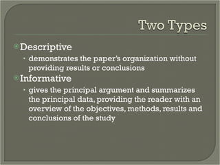 How to Do an Abstract | PPT